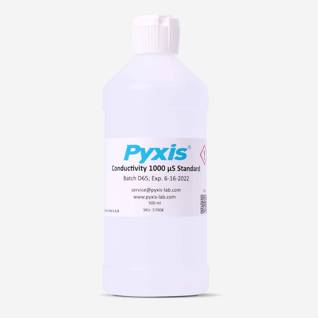 100, 1,000 or 50,000µS/cm Conductivity Cal Solution | Pyxis Lab®